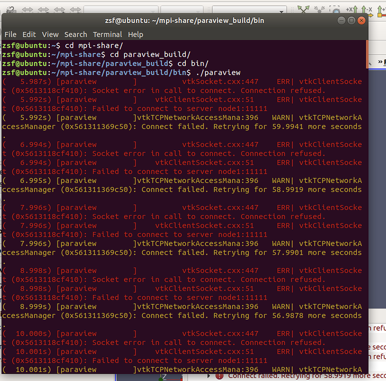 How to solve errors occured when two Paraview clients connect to a ...